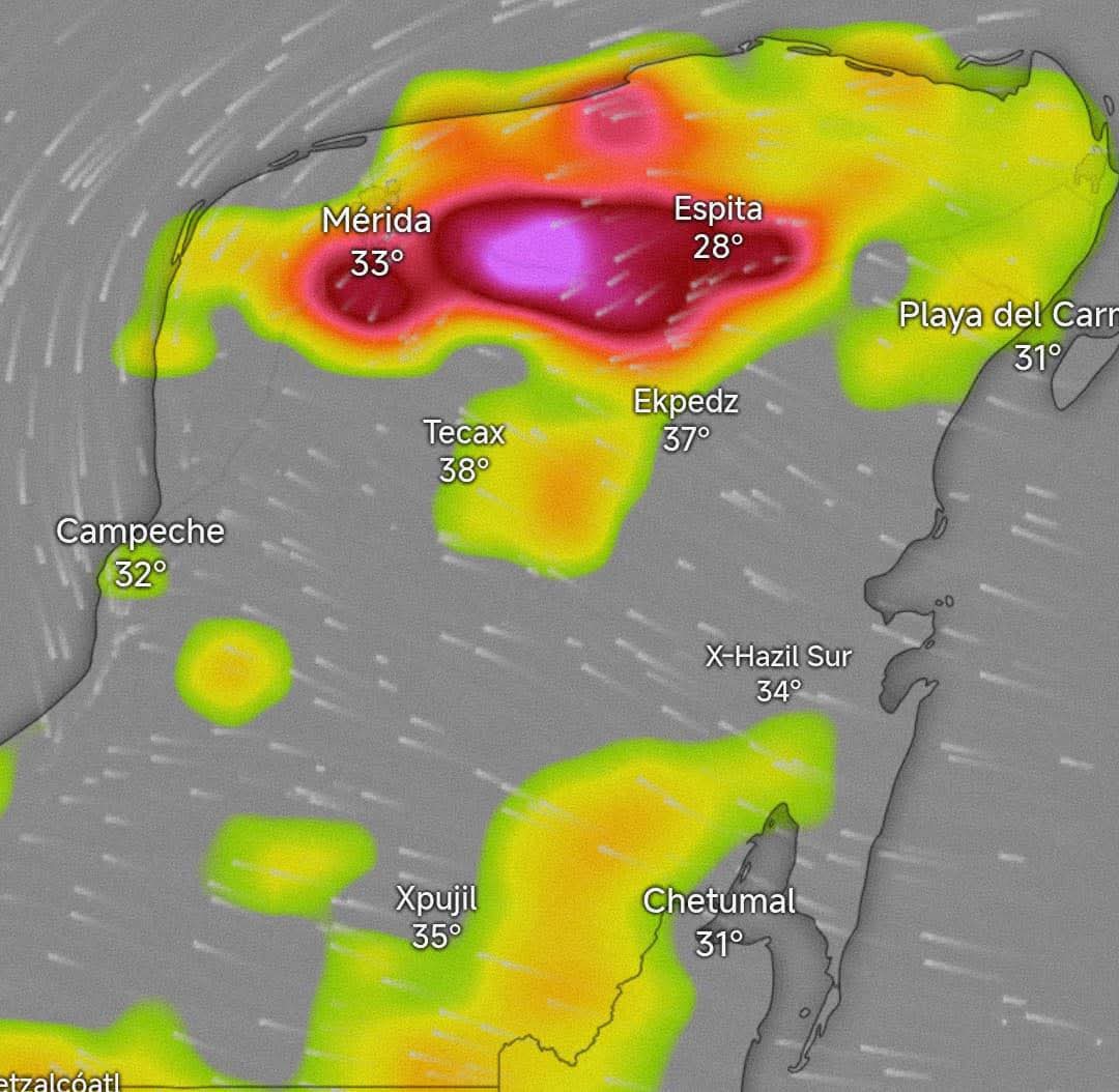Más calor con sensación térmica de hasta 37 grados en Quintana Roo.