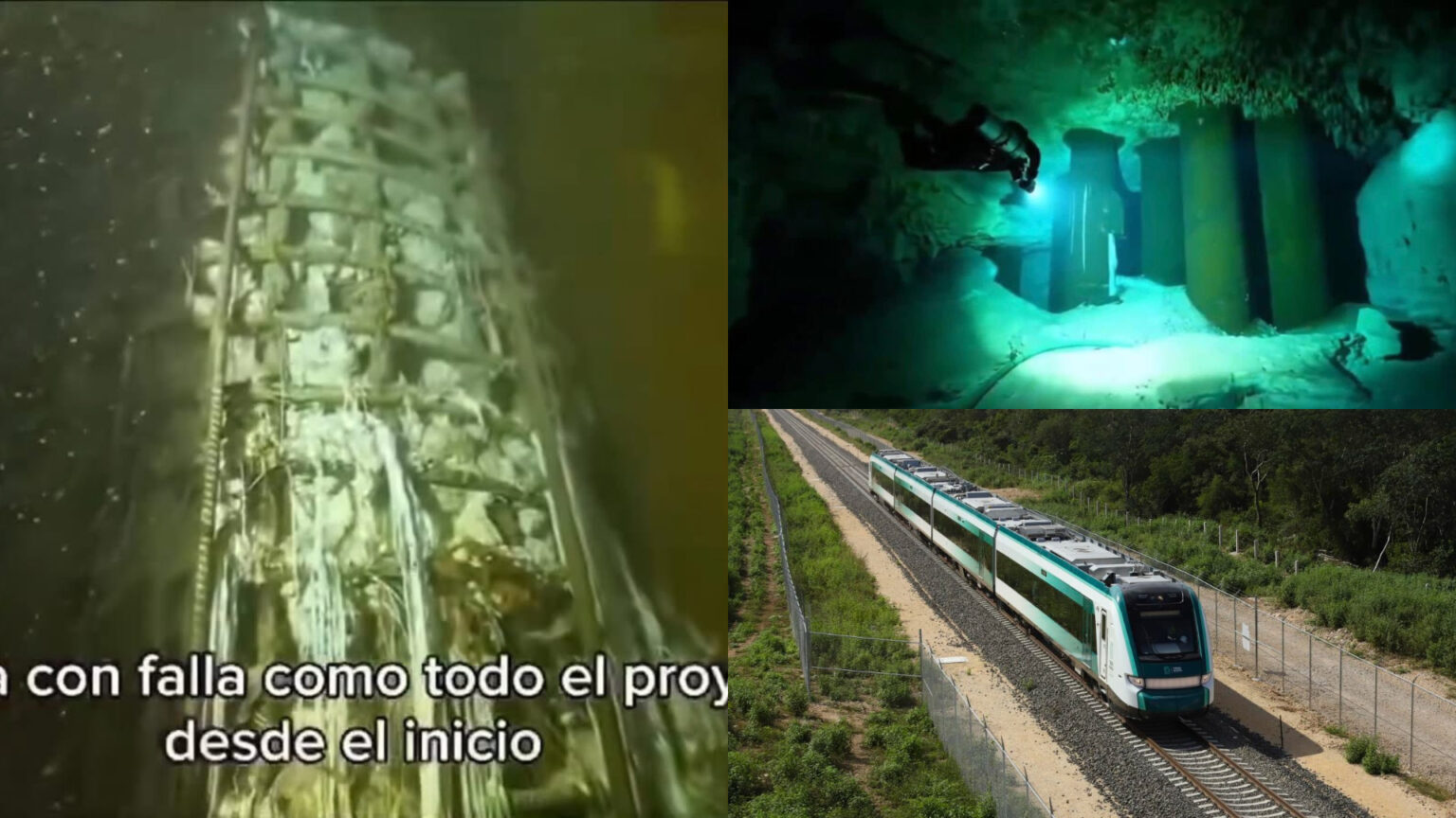 Exhiben daños en columnas del Tren Maya dentro de cenotes y hay riesgo ...